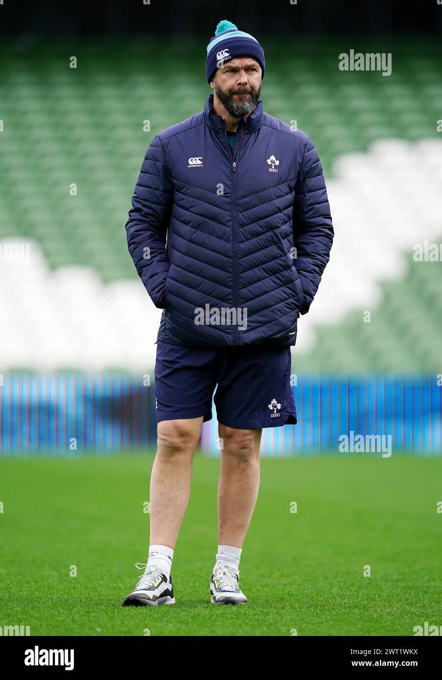 Ireland head coach Andy Farrell during the team run at the Aviva ...