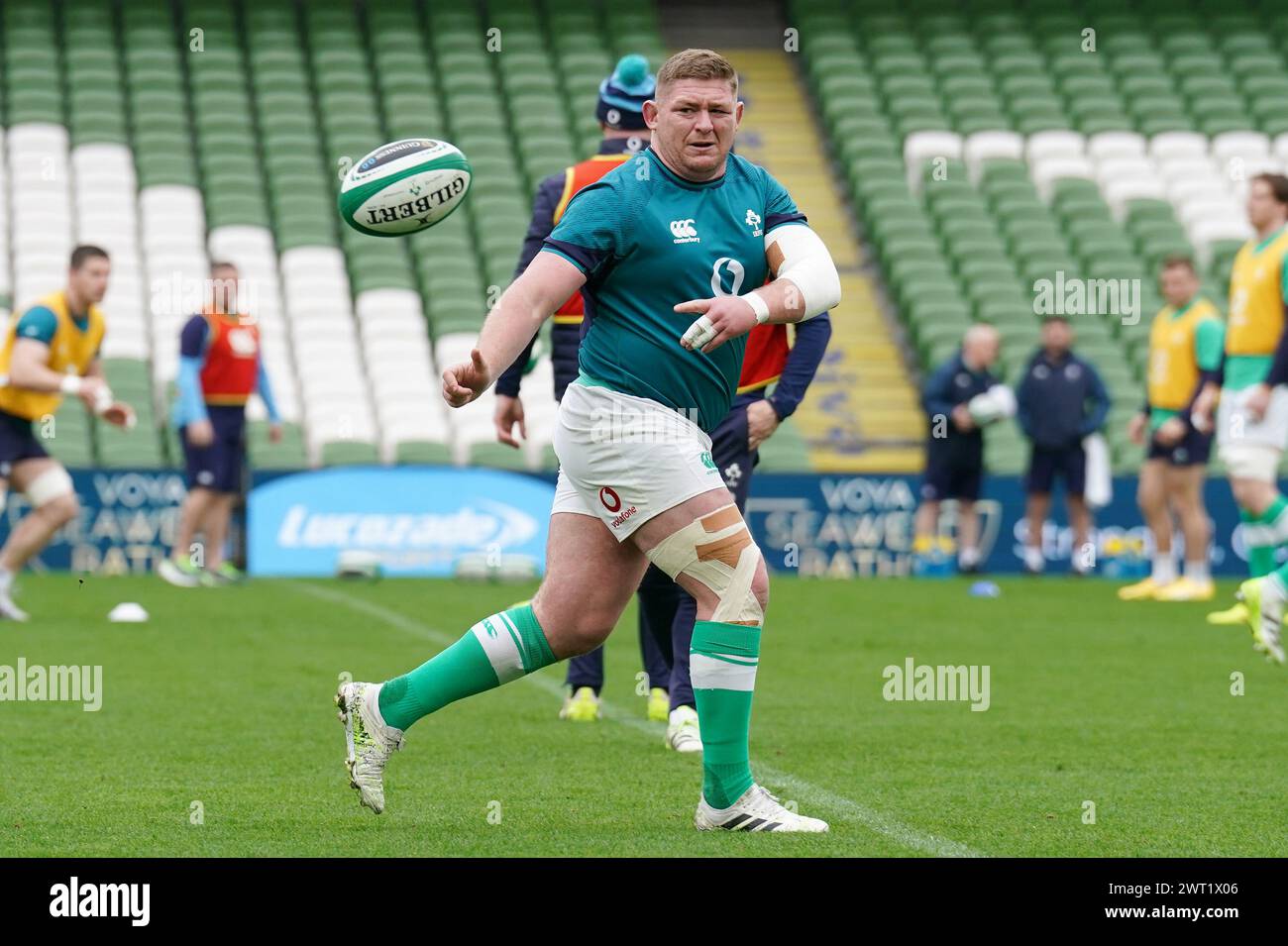 Ireland’s Tadhg Furlong during the team run at the Aviva Stadium ...