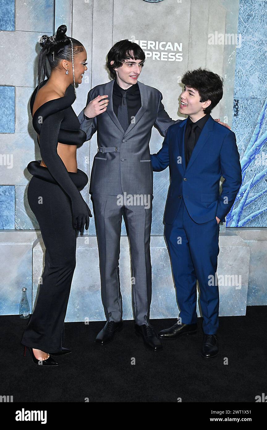 Celeste O'Connor, Finn Wolfhard and Logan Kim arrive at the NYC ...