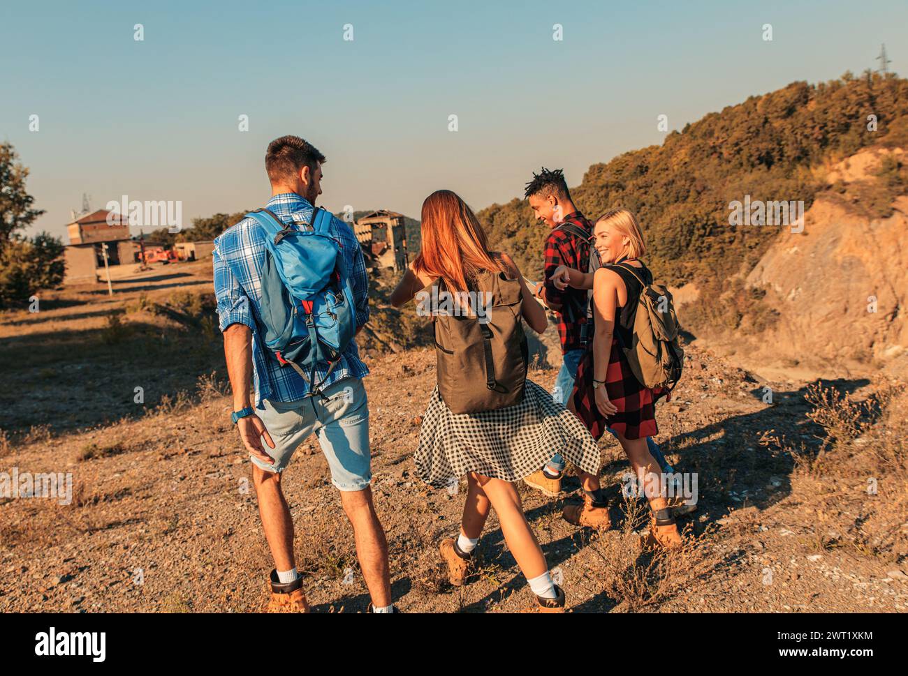 Group of people walking countryside hi-res stock photography and images ...