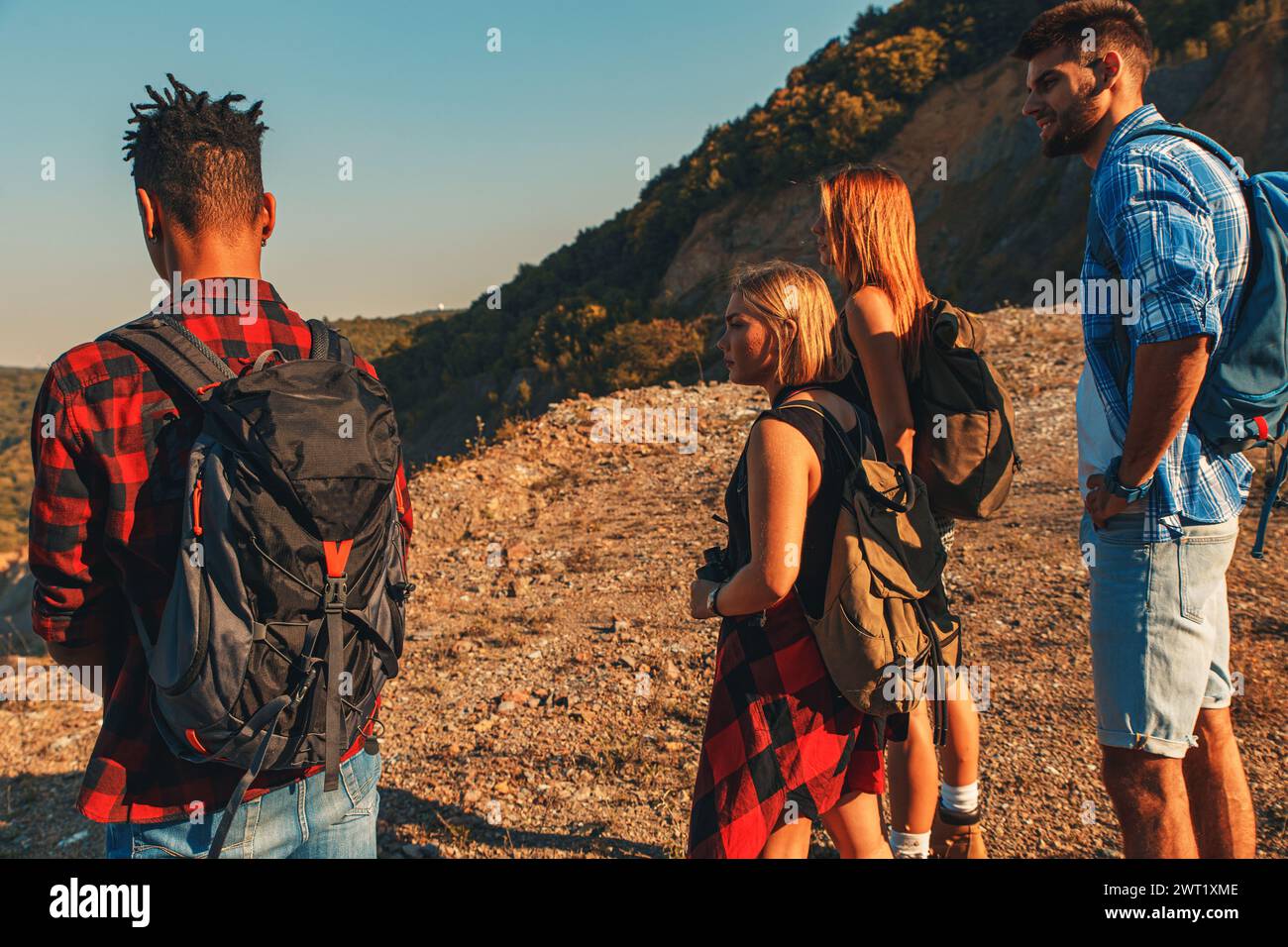 Female friends countryside walking hi-res stock photography and images ...