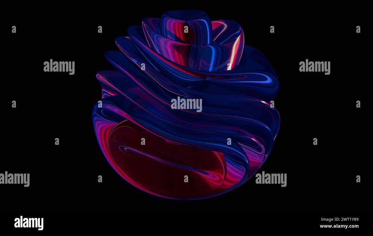 A 3D glass abstract form background, presenting a sleek and ...