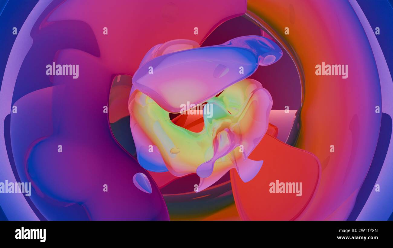 Vivid Dreamscape: Harmonious Flow of Surreal Shapes Stock Photo - Alamy