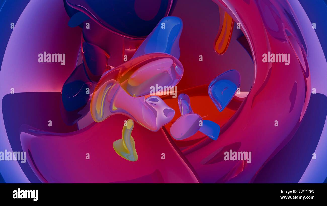 Vivid Dreamscape: Harmonious Flow of Surreal Shapes Stock Photo - Alamy