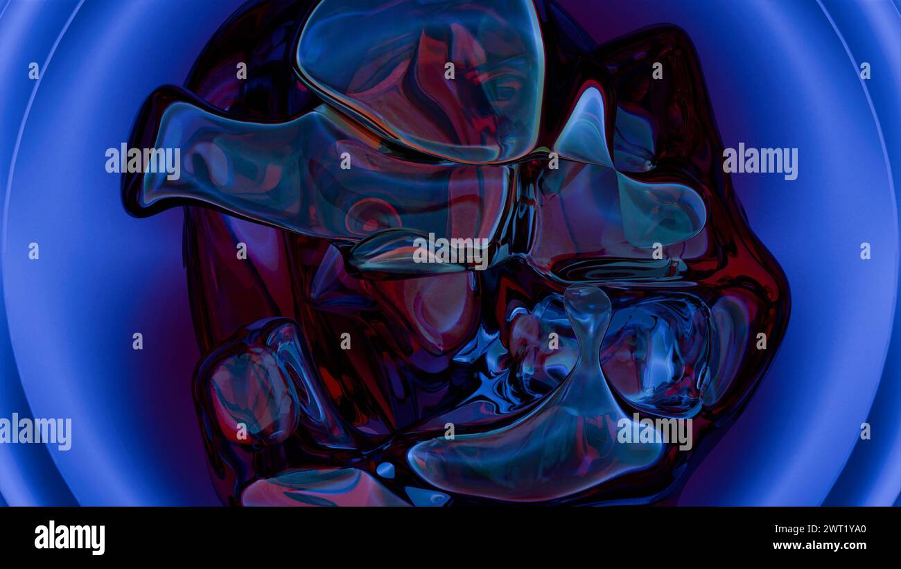 A 3D glass abstract form background, presenting a sleek and ...