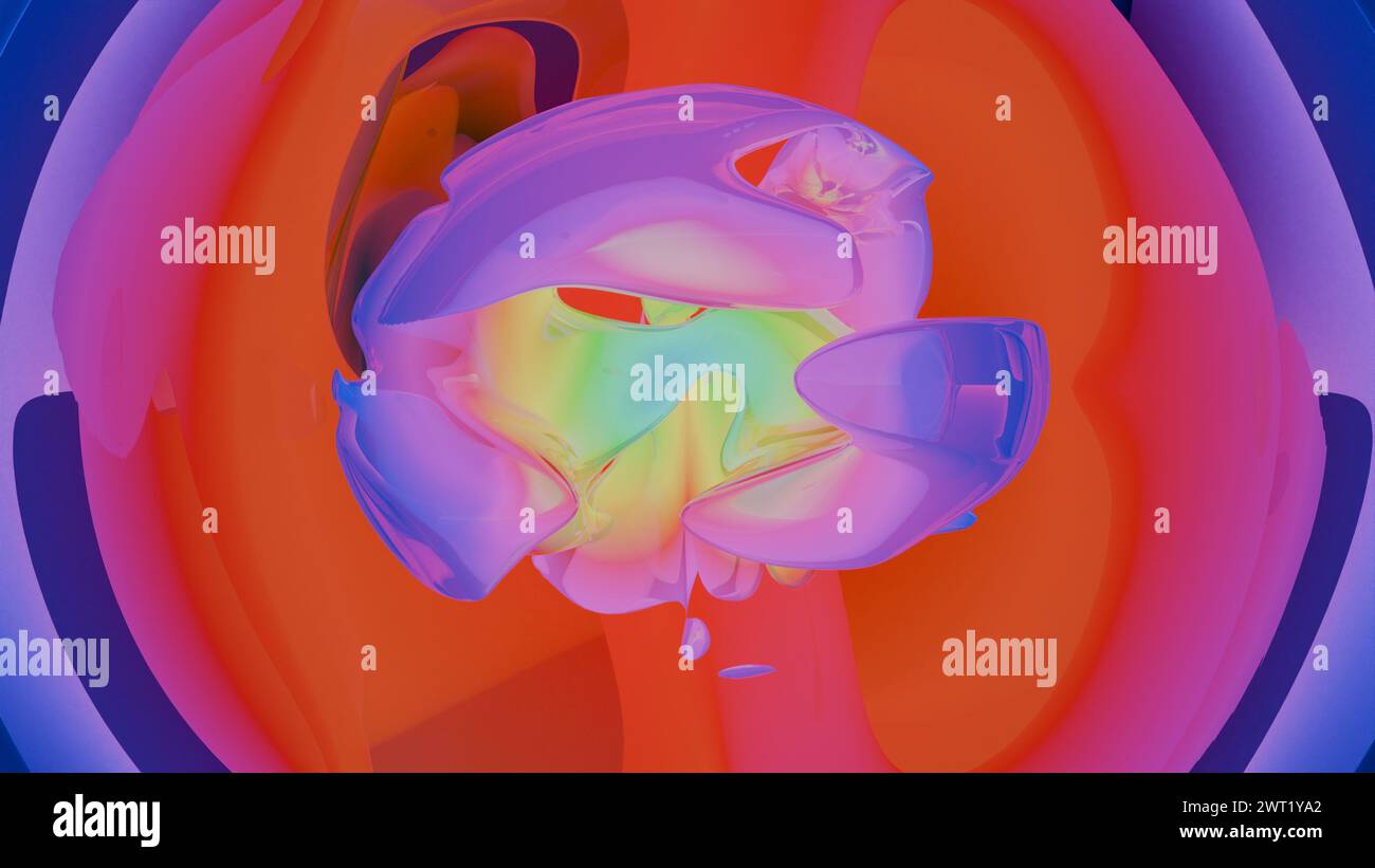 Vivid Dreamscape: Harmonious Flow of Surreal Shapes Stock Photo - Alamy