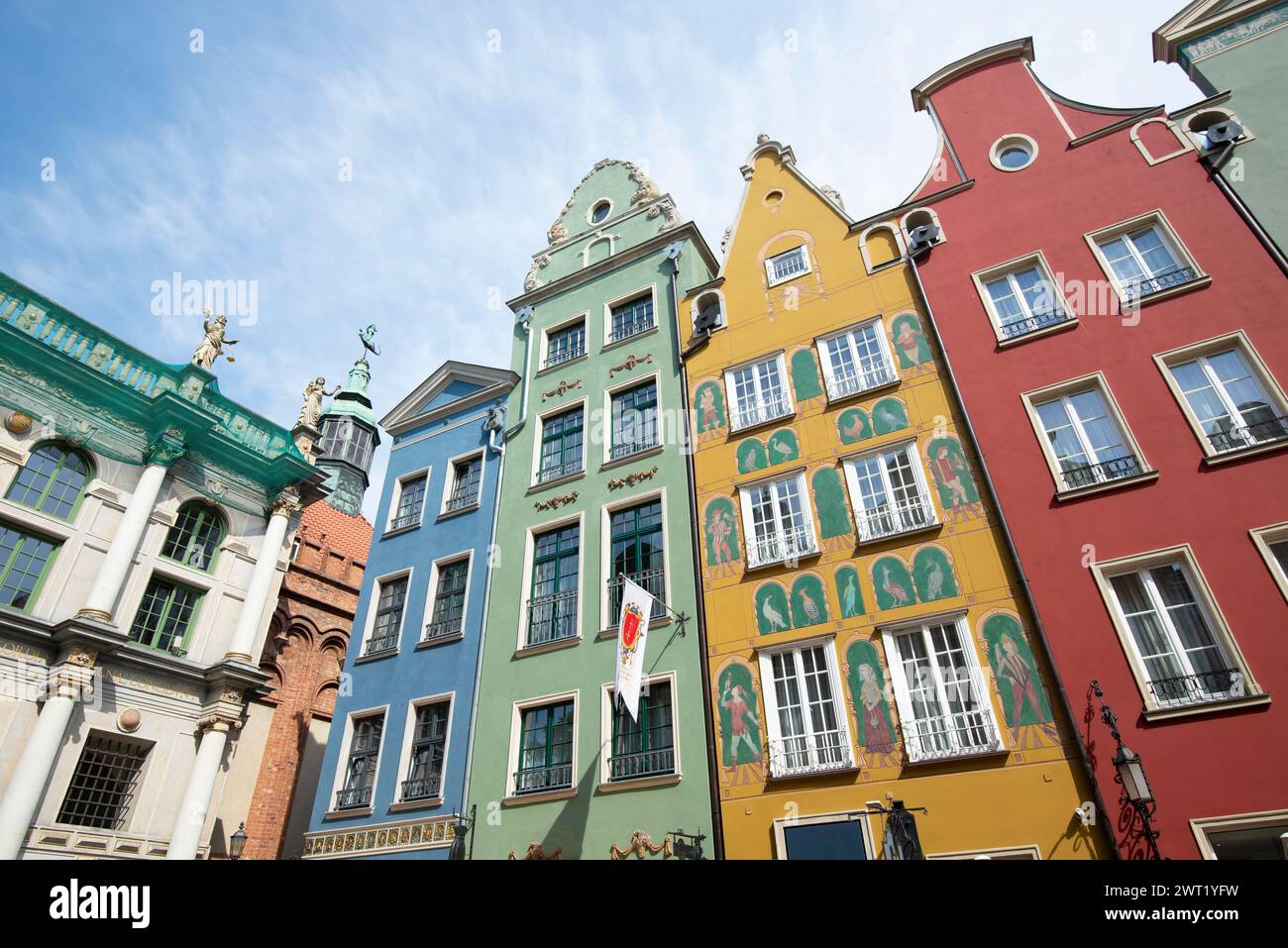 Old city of Gdansk with colorful buildings facades - Poland Stock Photo ...