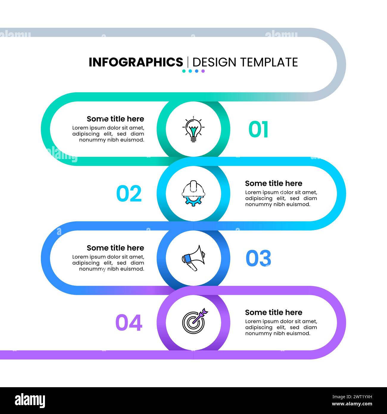 Infographic template with icons and 4 options or steps. Vertical line ...