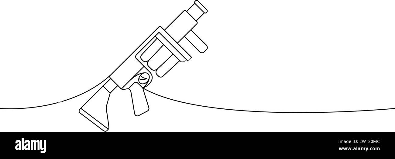 Modern grenade launcher one line continuous drawing. Various modern ...