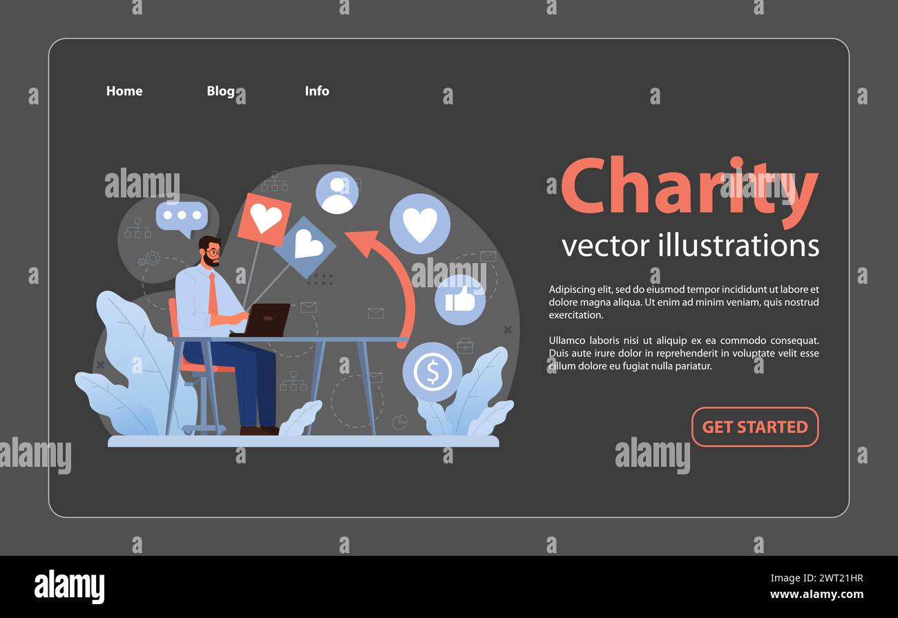 Night or dark mode web or landing page Stock Vector Images - Alamy