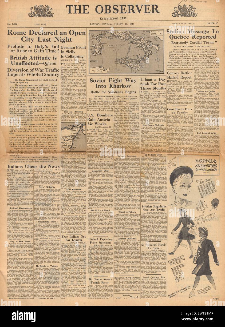 War declared newspaper world war 2 hi-res stock photography and images ...