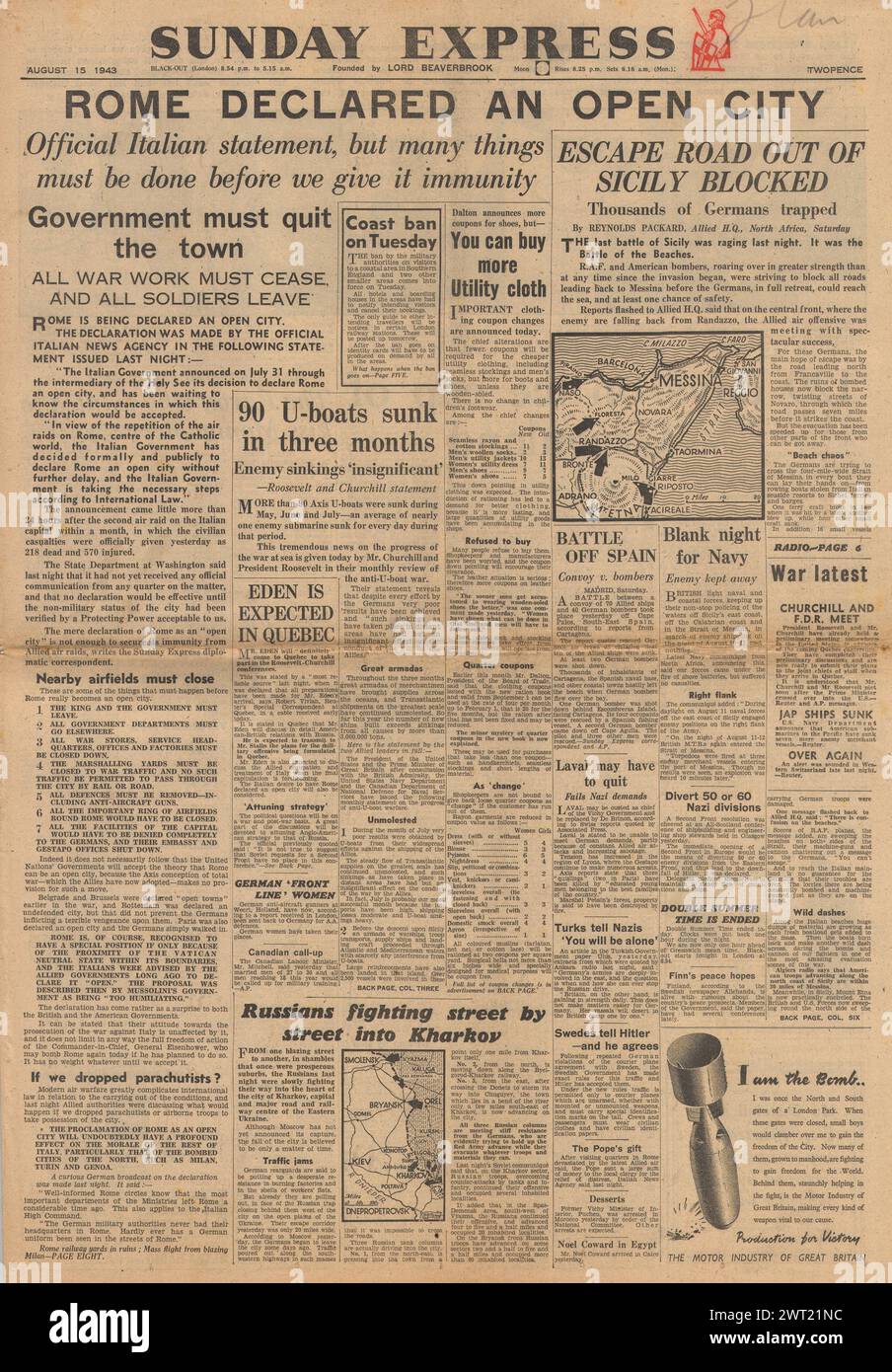 War declared newspaper world war 2 hi-res stock photography and images ...