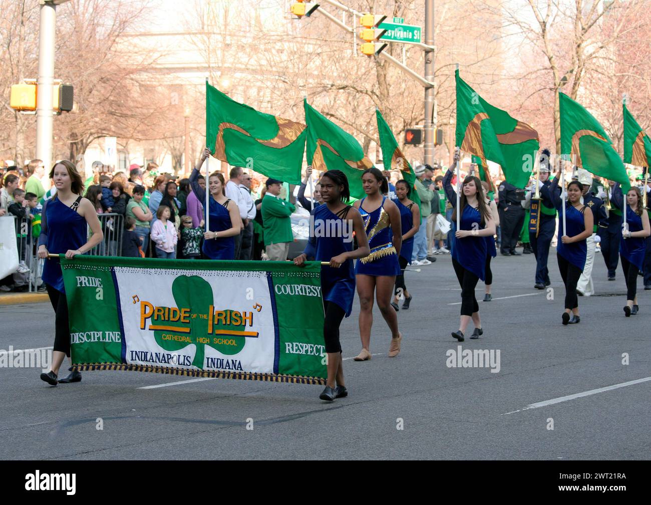 INDIANAPOLIS, IN, USA-MARCH 17,2009:Cathedral High School students ...