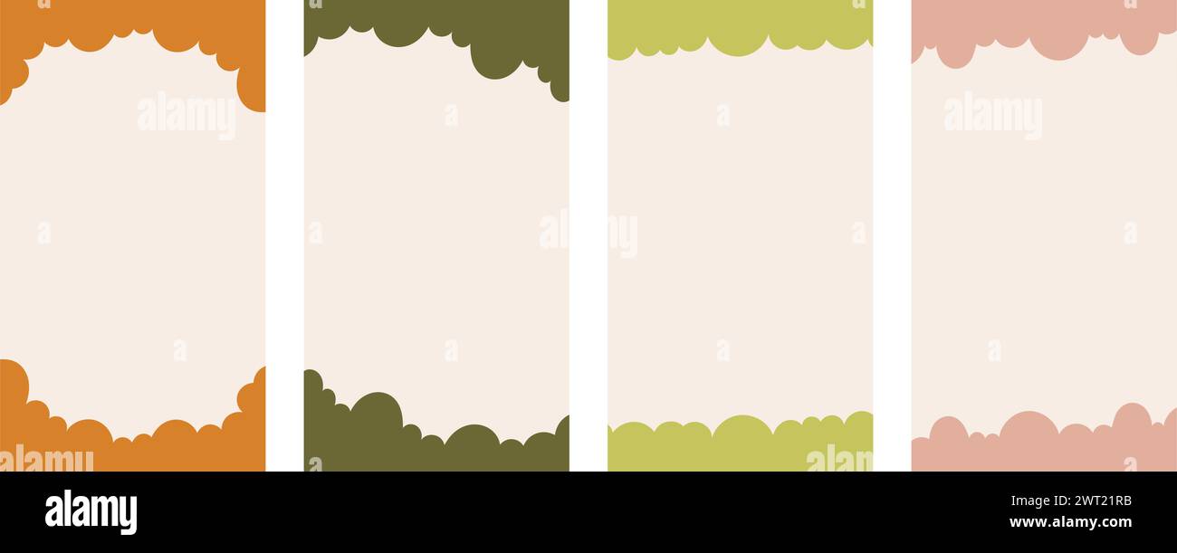 Set of different shapes for headers and footers in vertical stories ...