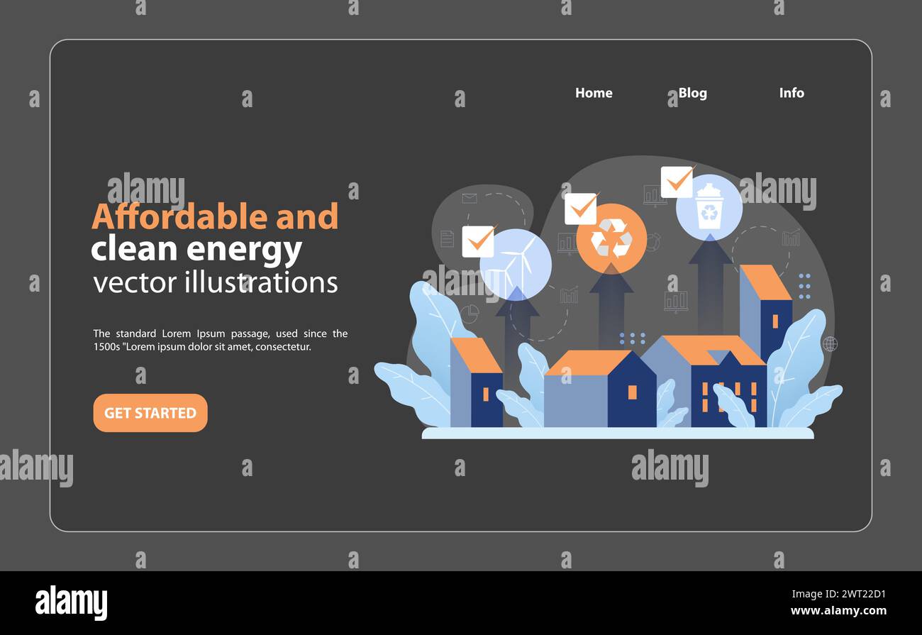 SDG or sustainable development goal night mode or dark mode web banner ...