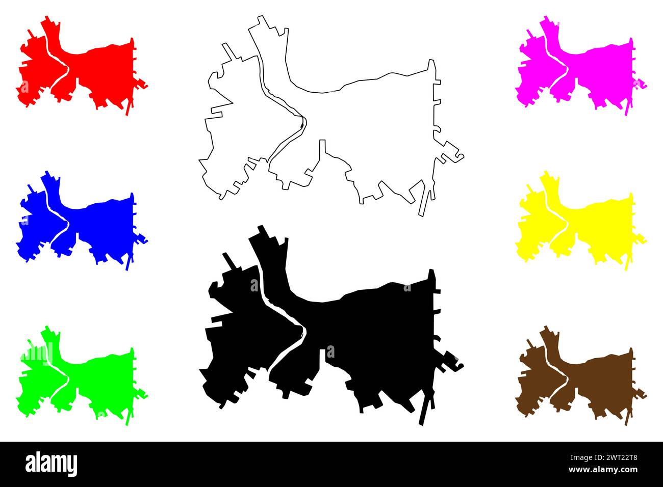 Osorno city (Republic of Chile) map vector illustration, scribble ...