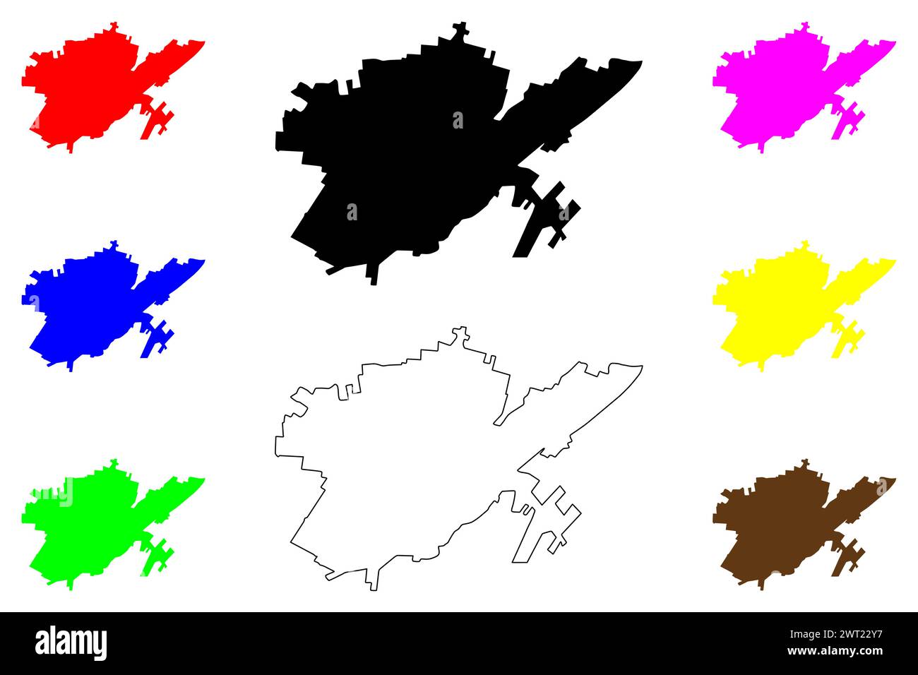 Curico city (Republic of Chile) map vector illustration, scribble ...