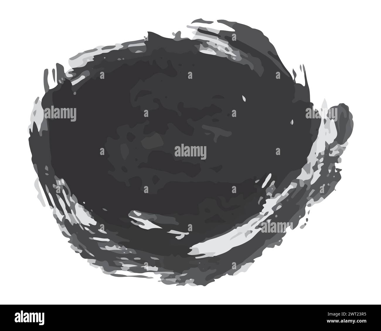 Black hand drawn ink stain. Ink spot isolated on white background ...