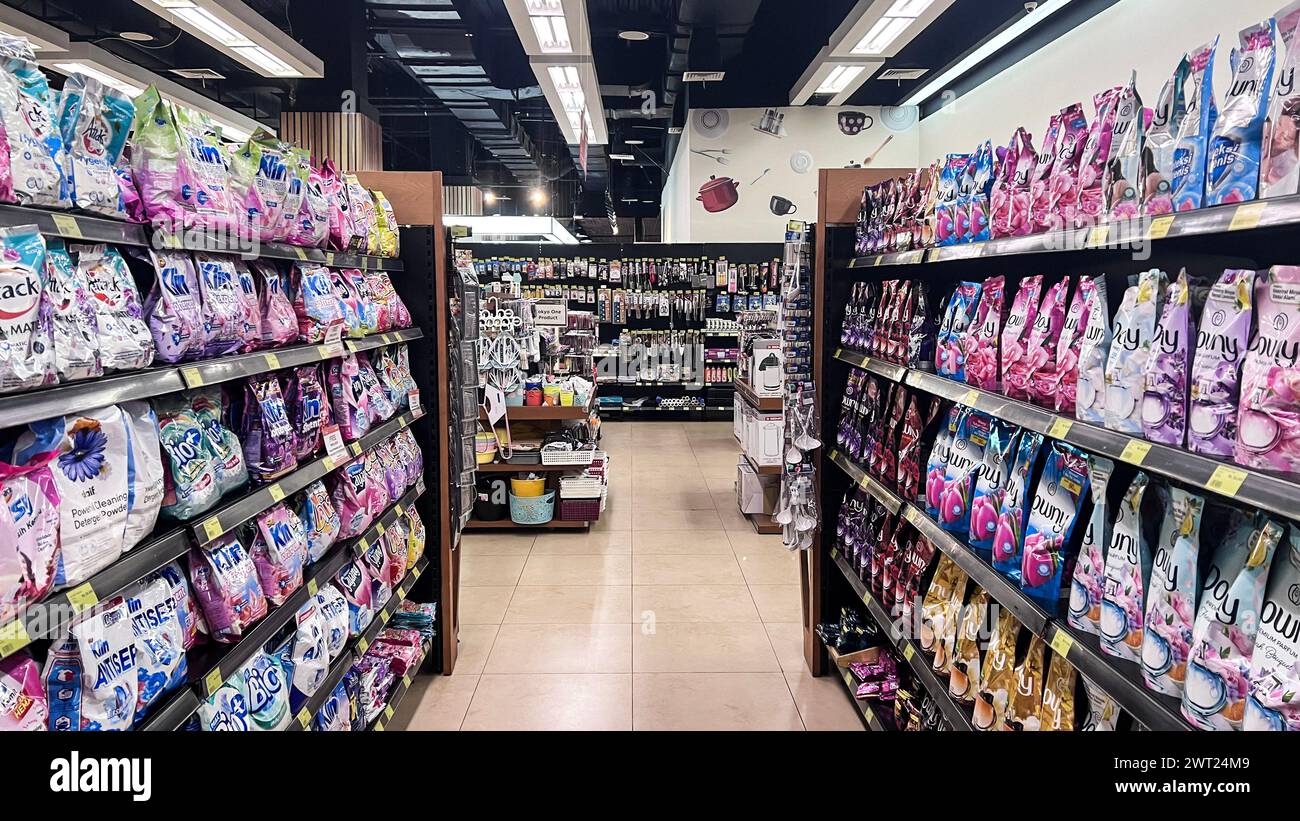 Various types of clothes perfume in the foodhall Market. Bekasi ...