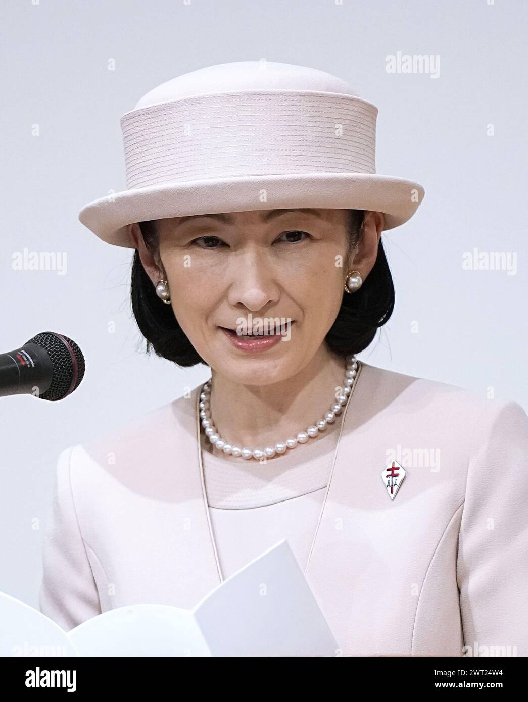 Japanese Crown Princess Kiko speaks at a tuberculosis prevention event ...