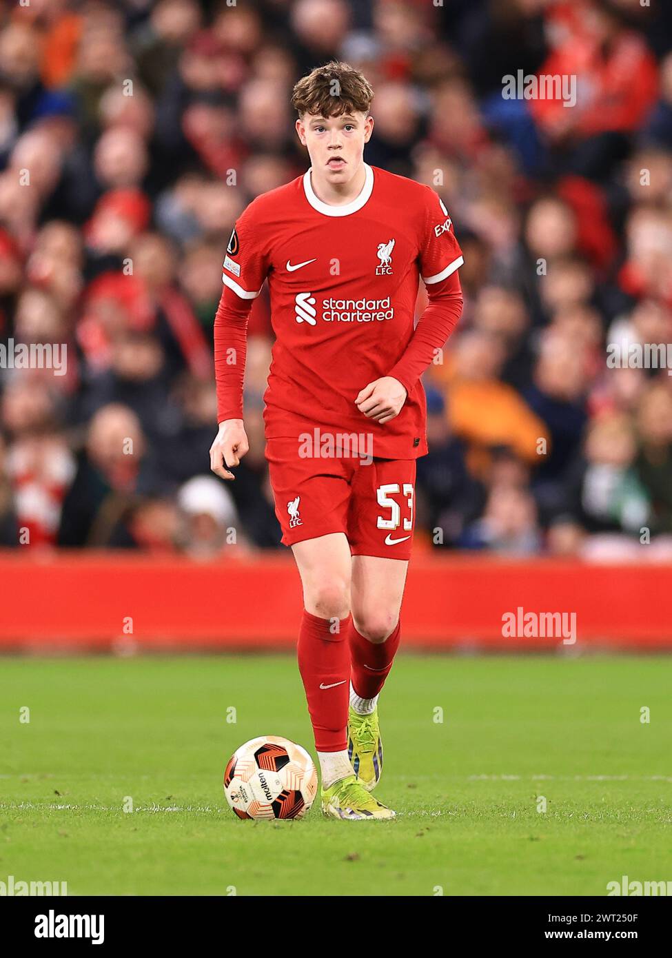 Liverpool, UK. 14th Mar, 2024. James McConnell of Liverpool during ...