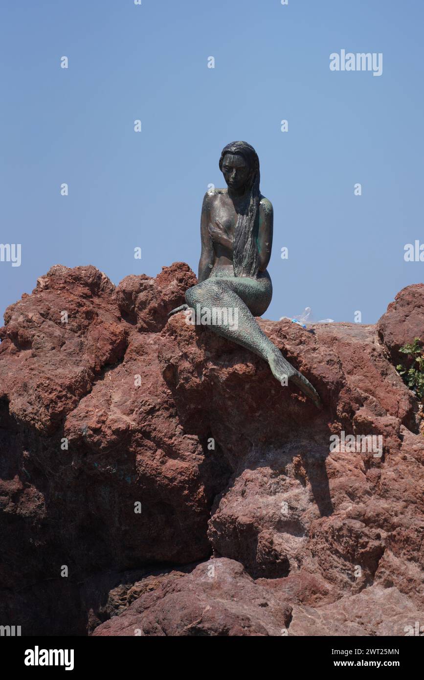 Mermaid Statue in Oren, Balikesir City, Turkiye Stock Photo - Alamy