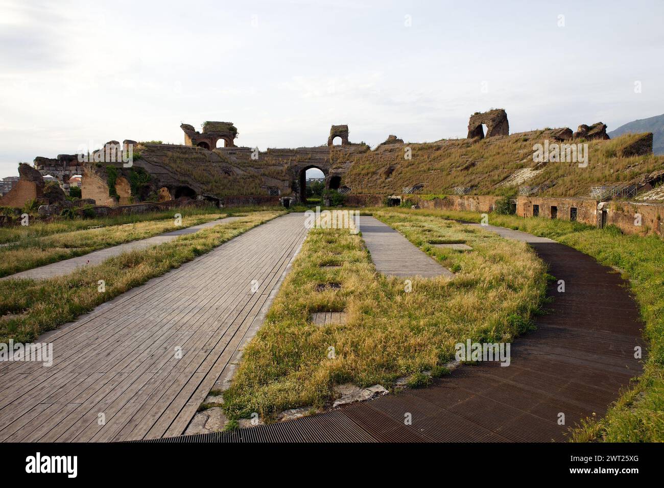 An internal view of the roman amphitheater "Campano", originally built ...
