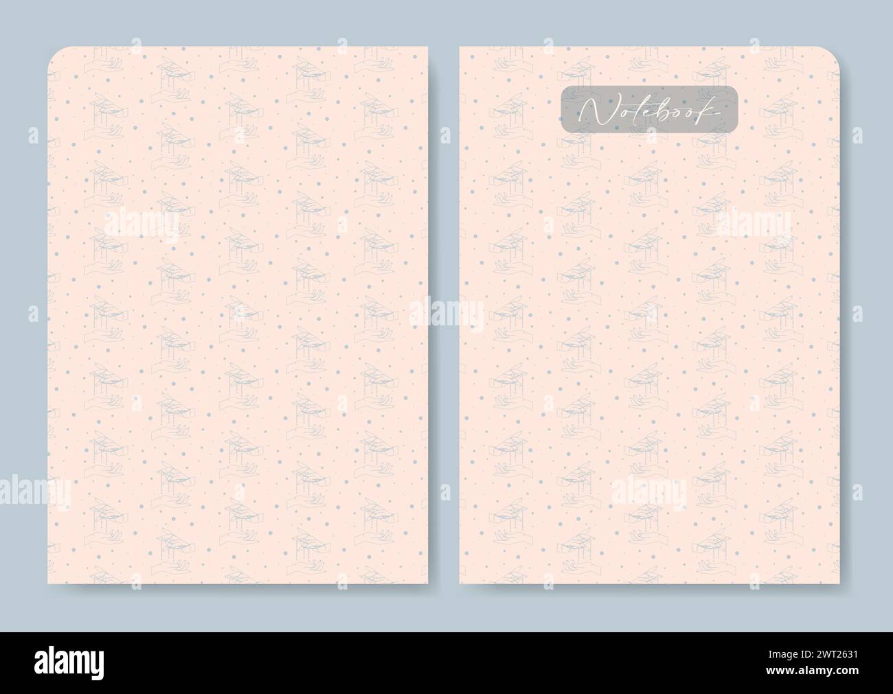 Notebook pink and blue colors. Diary with mystic elements pattern ...