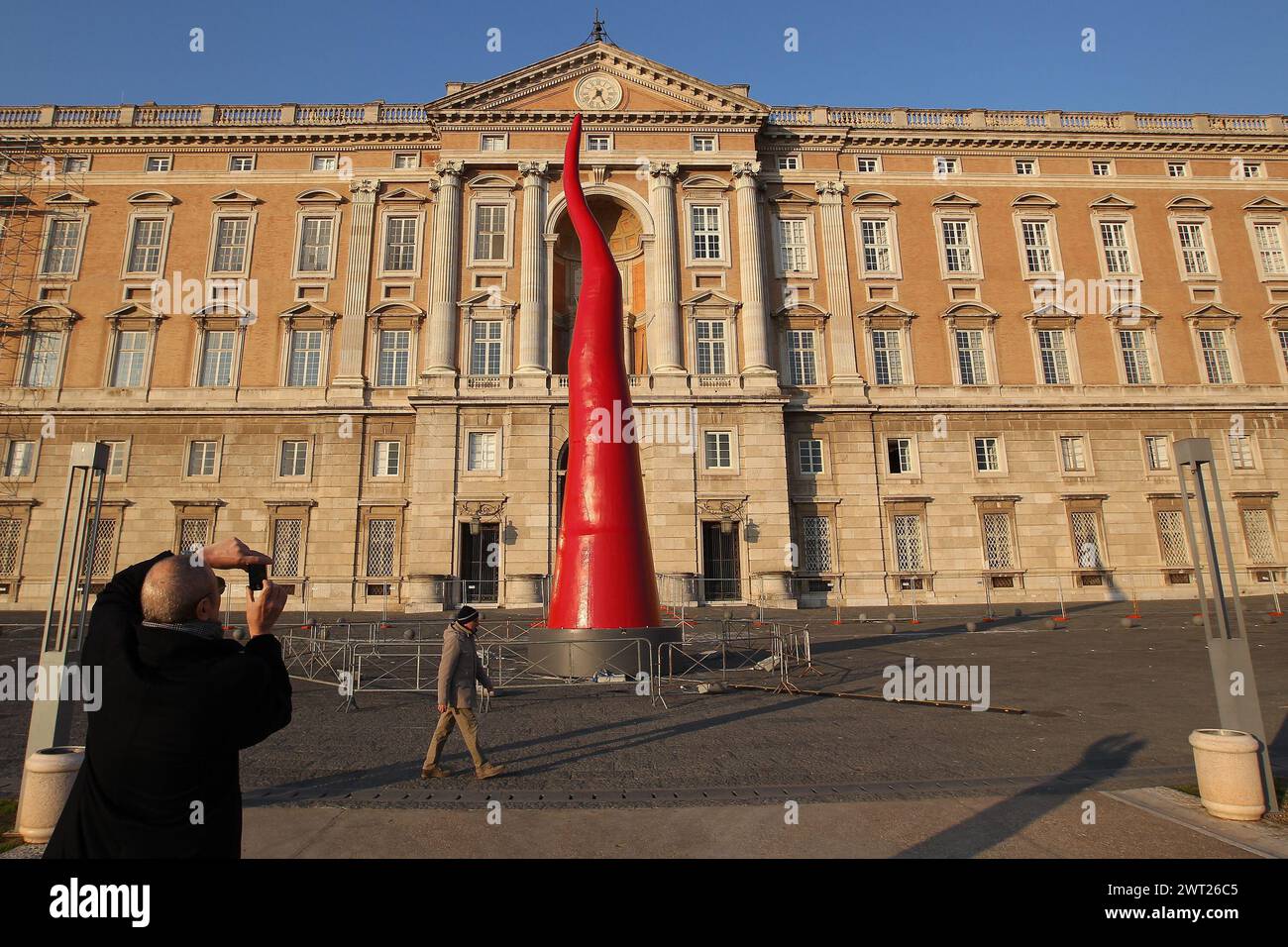 Installation of the artist Lello Esposito in front of the Royal Palace ...