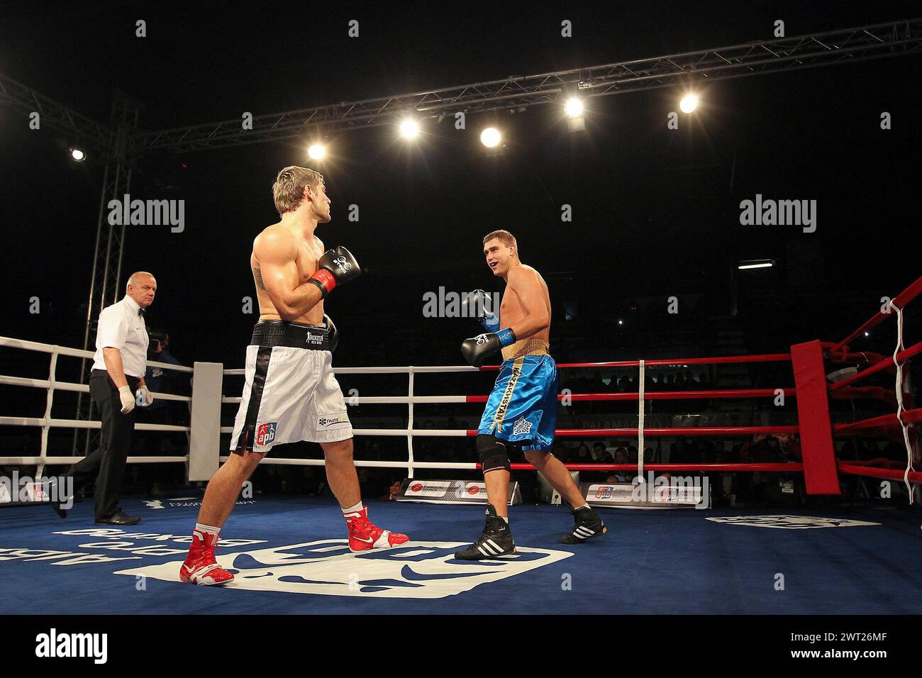 Italian boxer Clemente Russo fights against Anton Pinchuk in the ...