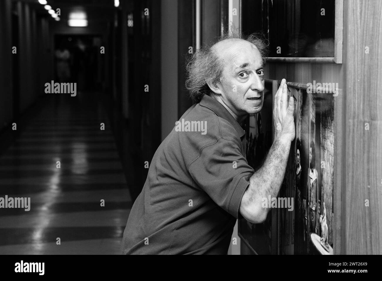 The comic actor Bruno Arena during a TV show at the RAI studios Stock ...