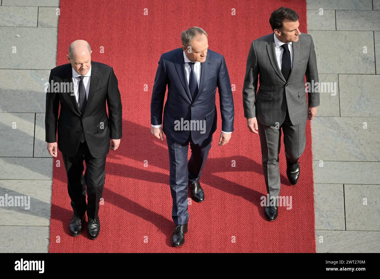 German Chancellor Olaf Scholz, Poland's Prime Minister Donald Tusk and ...