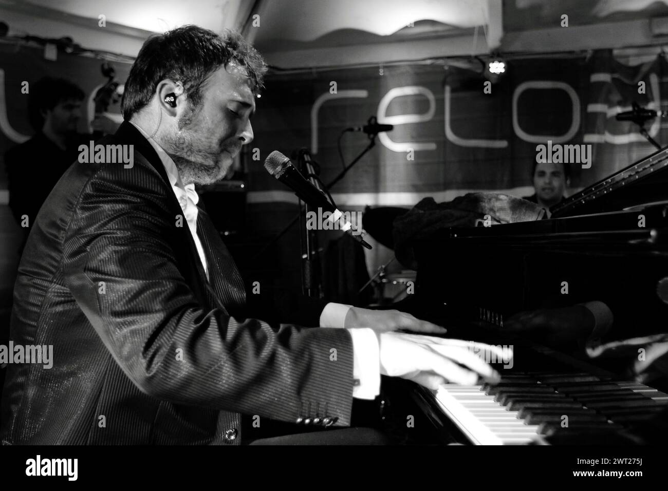 Italian pop jazz pianist and singer Raphael Gualazzi during a concert ...