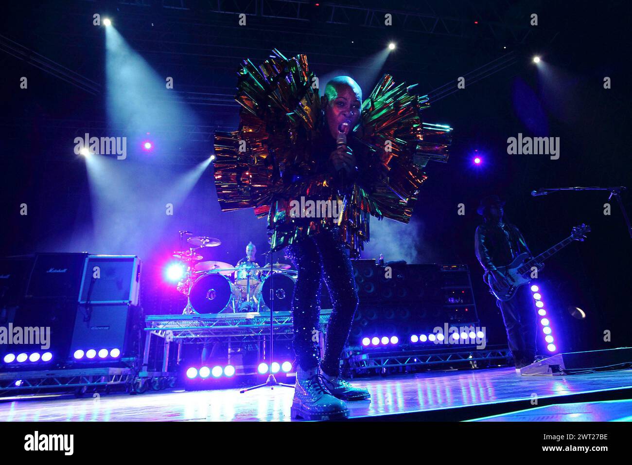 Skin, singer and voice of rock group Skunk Anansie, in concert during ...