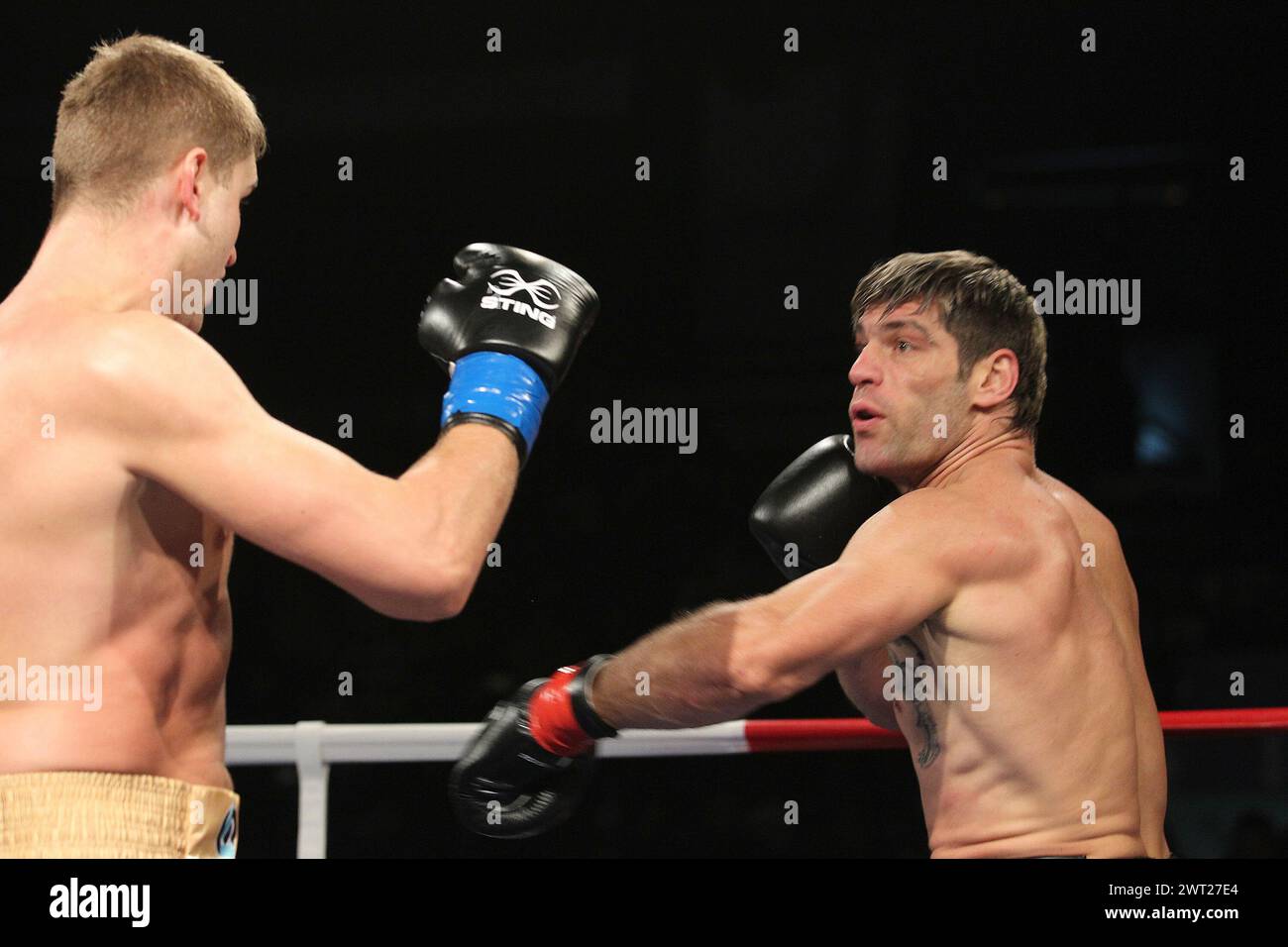Italian boxer Clemente Russo fights against Anton Pinchuk in the ...