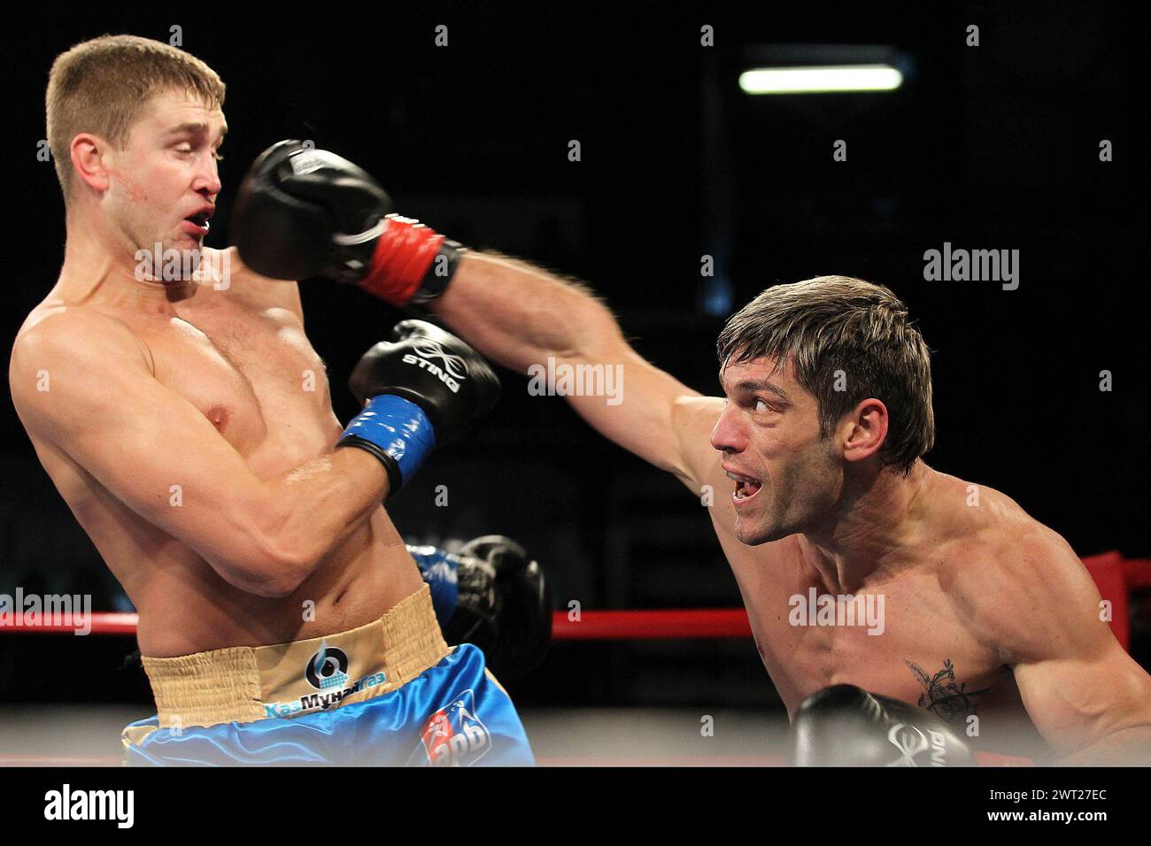 Italian boxer Clemente Russo fights against Anton Pinchuk in the ...