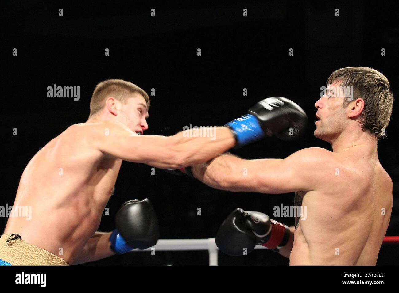 Italian boxer Clemente Russo fights against Anton Pinchuk in the ...