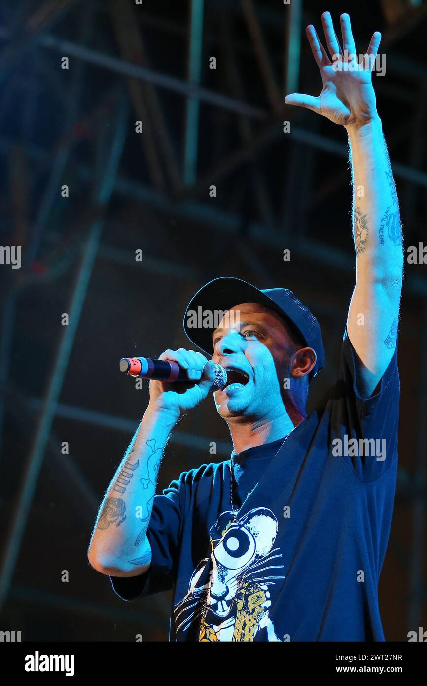 The italian rapper Clementino during a concert in Dante square Stock ...