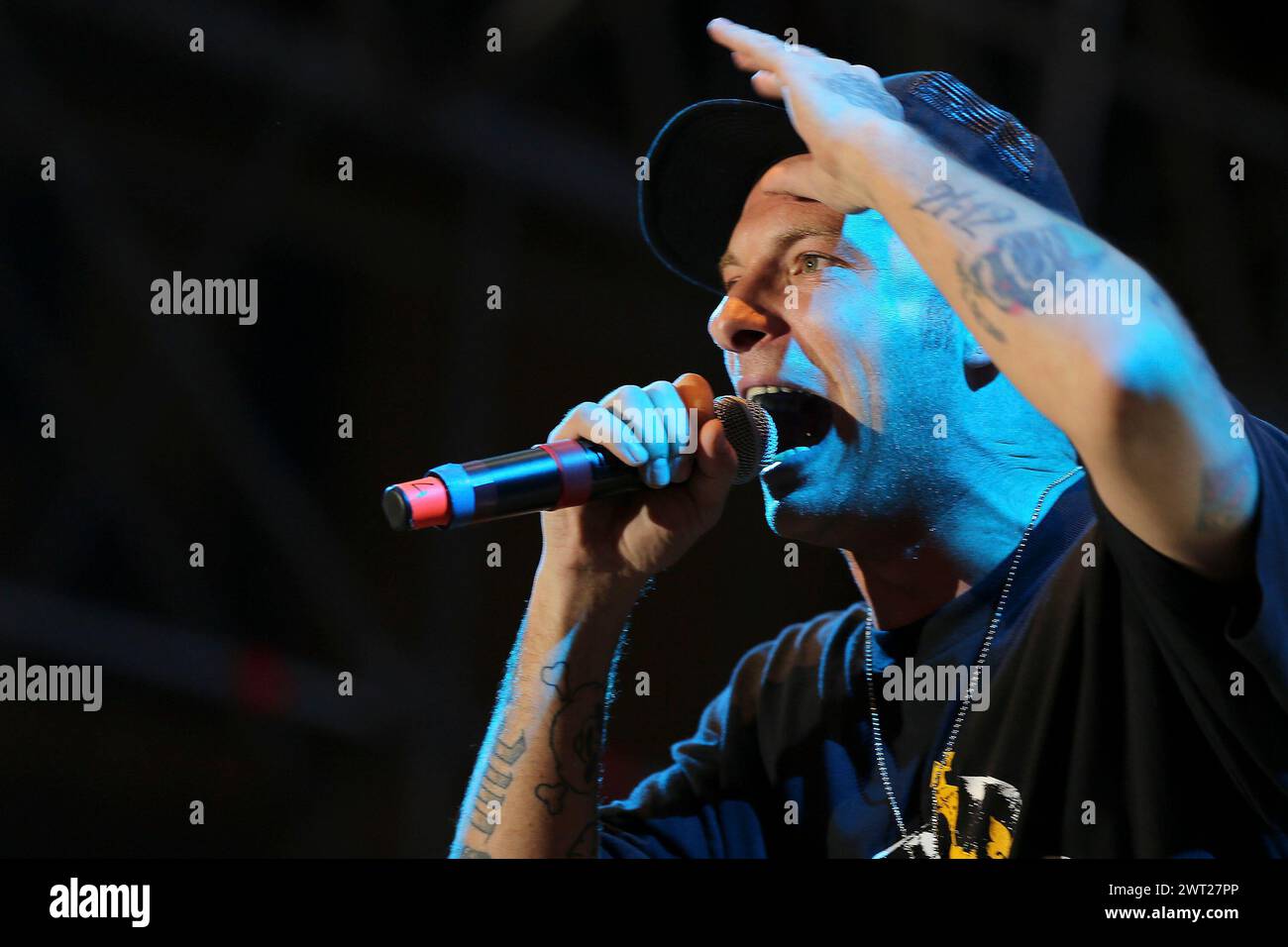 The italian rapper Clementino during a concert in Dante square Stock ...