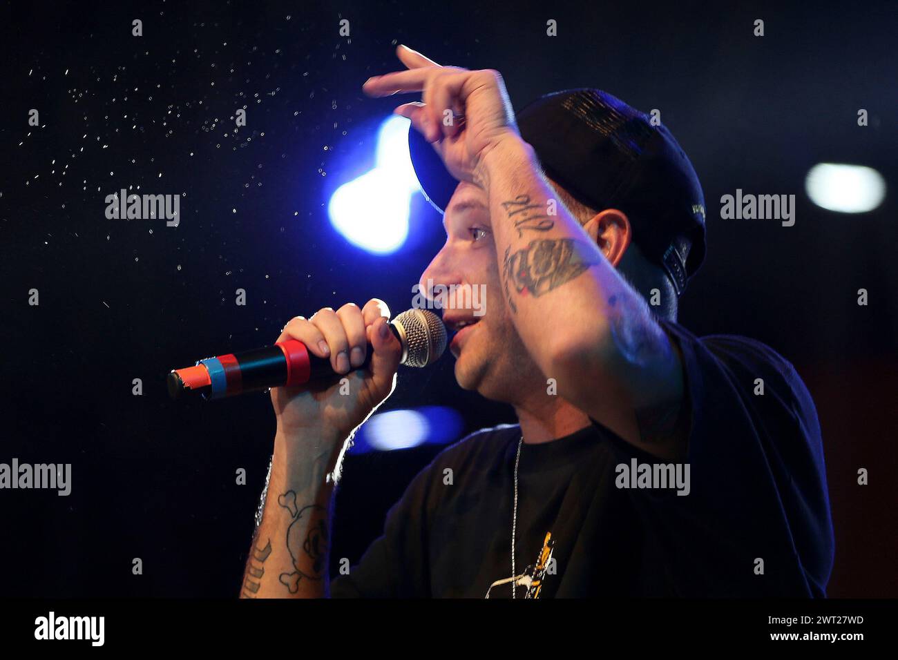 The italian rapper Clementino during a concert in Dante square Stock ...