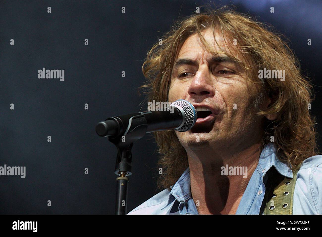 Italian singer and rock band leader Luciano Ligabue during a concert at ...