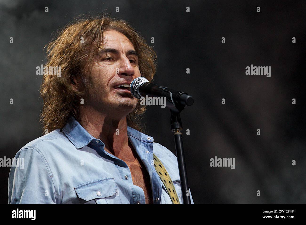 Italian singer and rock band leader Luciano Ligabue during a concert at ...