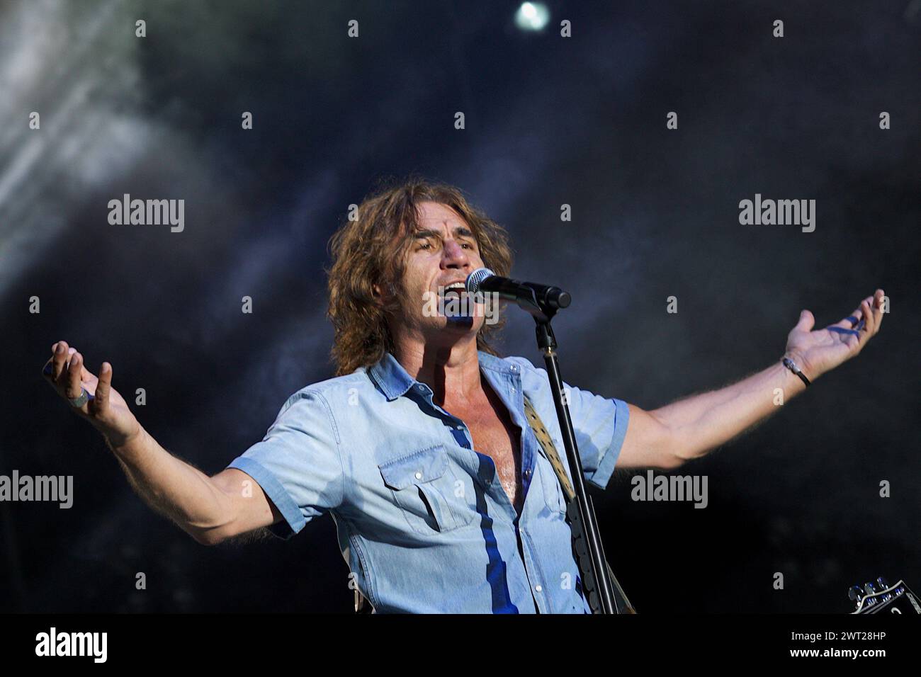 Italian singer and rock band leader Luciano Ligabue during a concert at ...