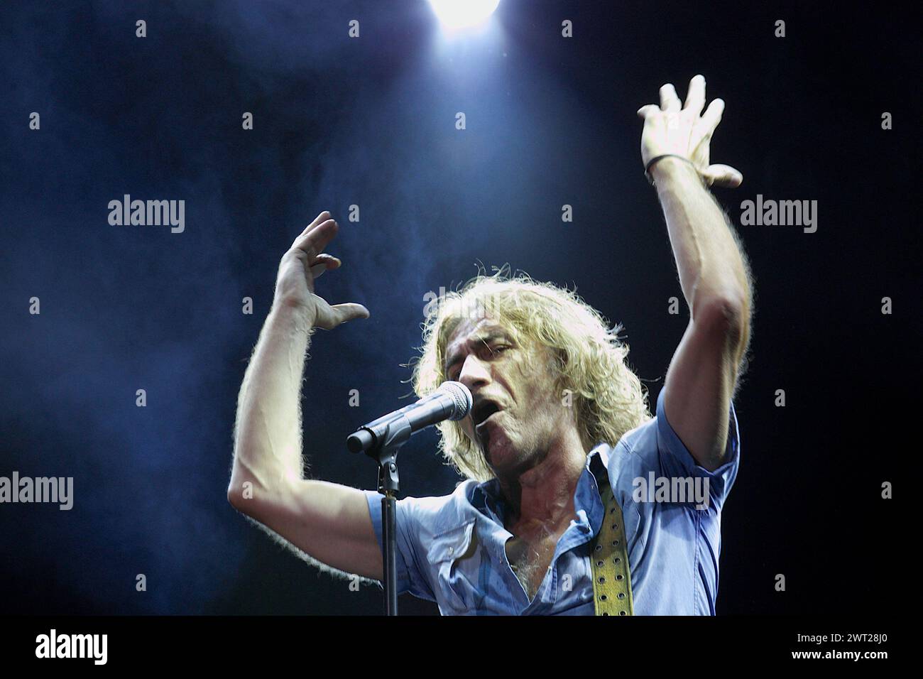 Italian singer and rock band leader Luciano Ligabue during a concert at ...