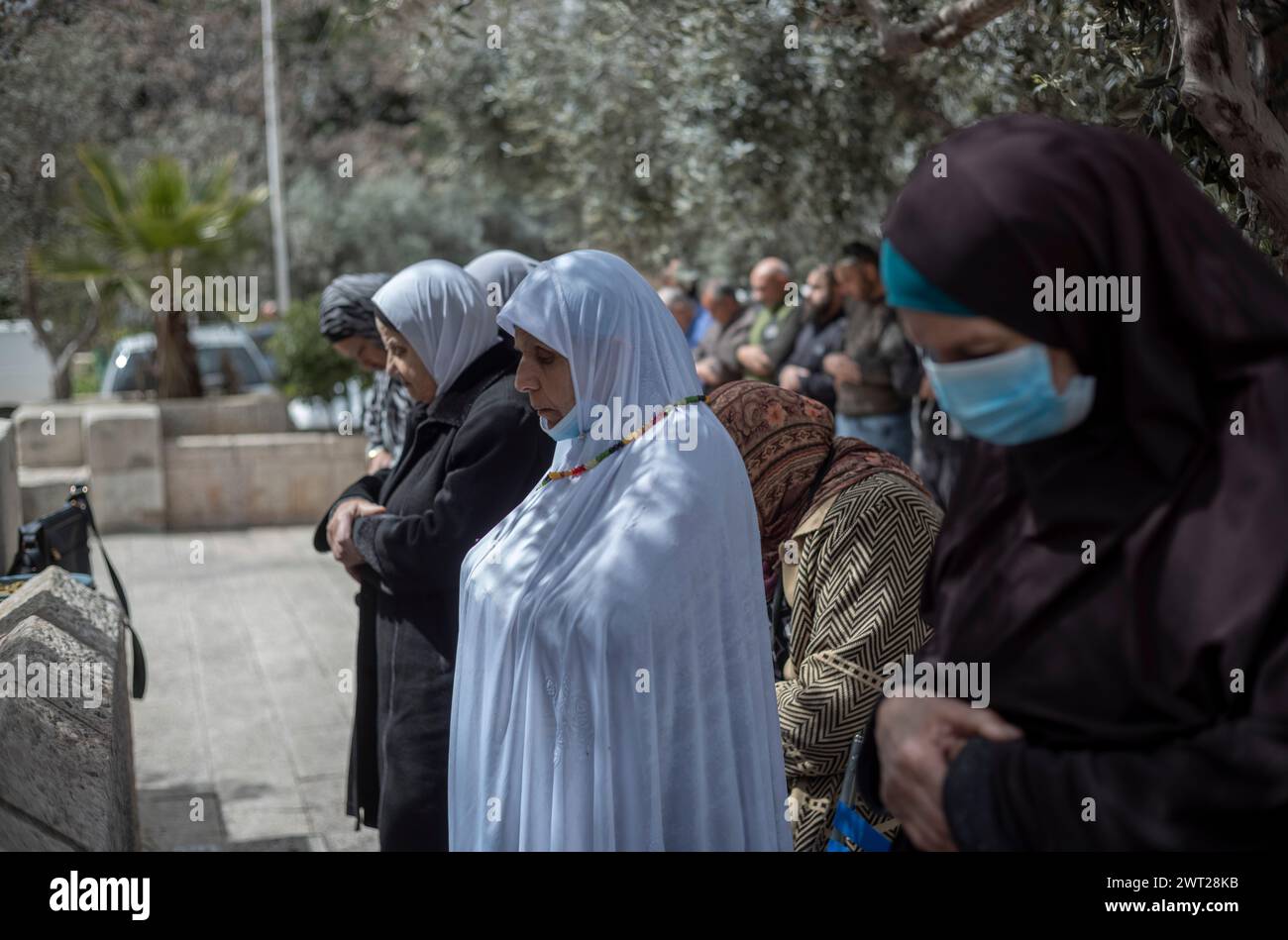 Jerusalem, Israel. 15th Mar, 2024. Muslim worshippers perform the first ...