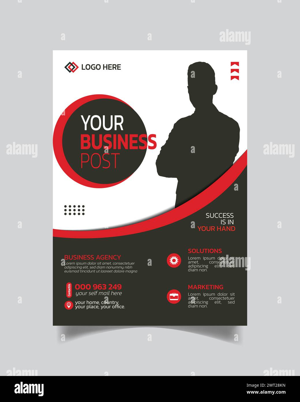 Realistic Corporate Business Flyer or Minimalistic Business Leaflet ...