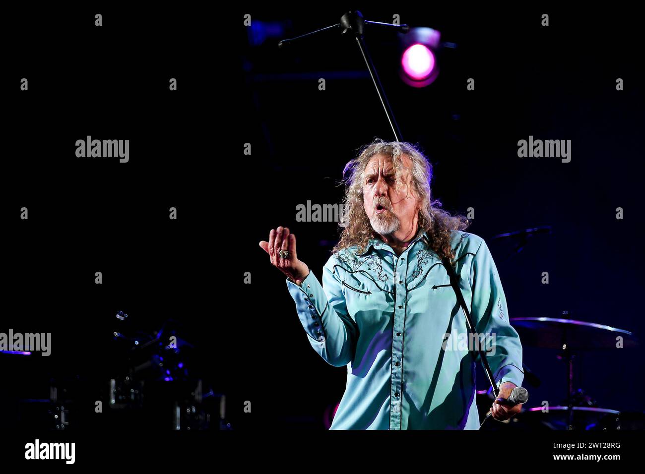 Robert Plant, former singer of the historic rock band Led Zeppelin ...