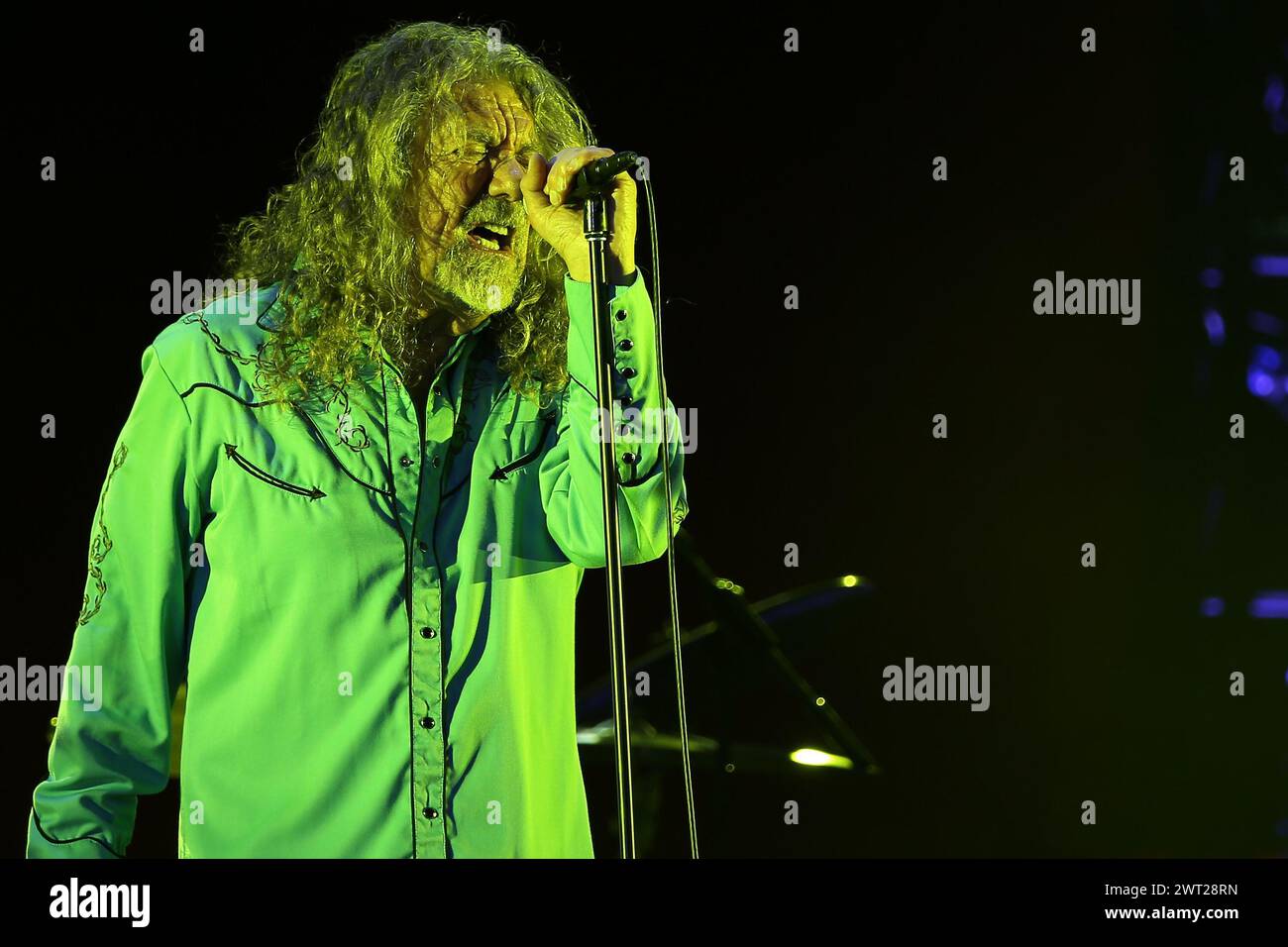 Robert Plant, former singer of the historic rock band Led Zeppelin ...