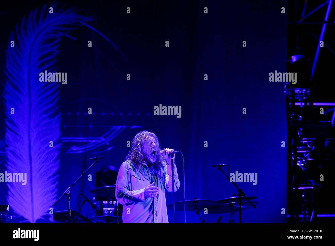 Robert Plant, former singer of the historic rock band Led Zeppelin ...