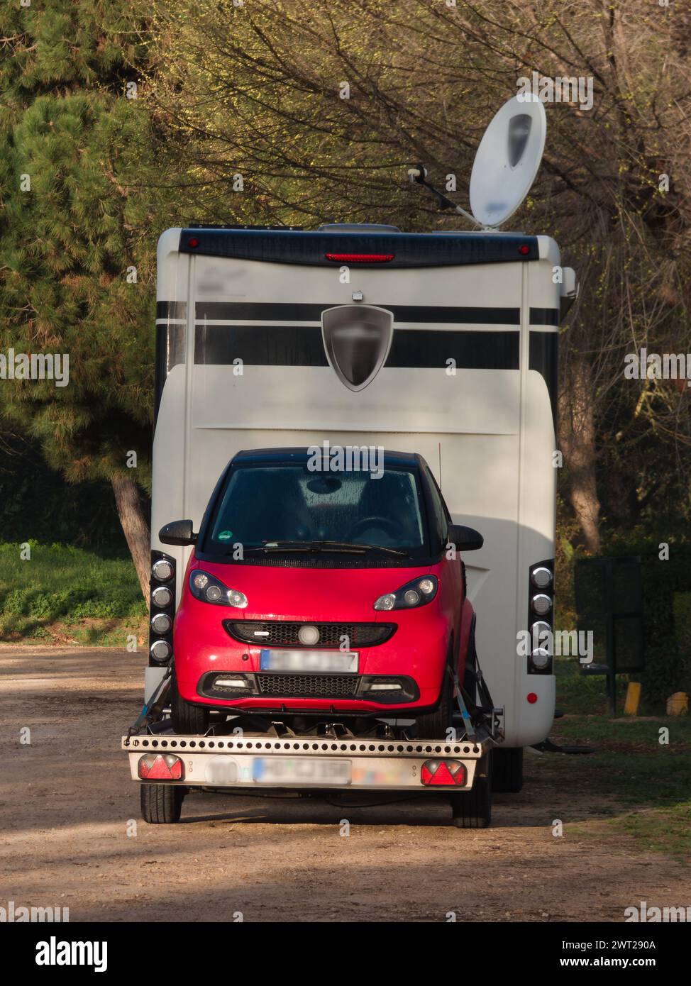 camper, tourist car with a trailer on the trailer, second small car ...